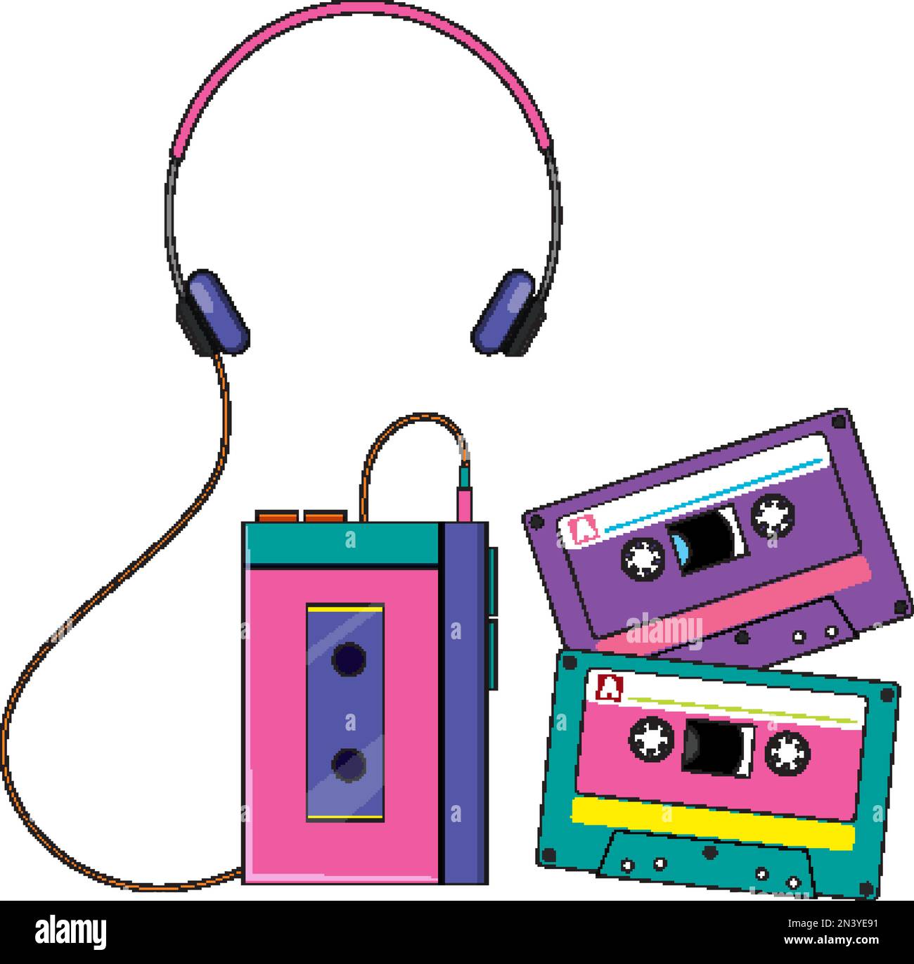Personal stereo cassette player isolated illustration Stock Vector ...