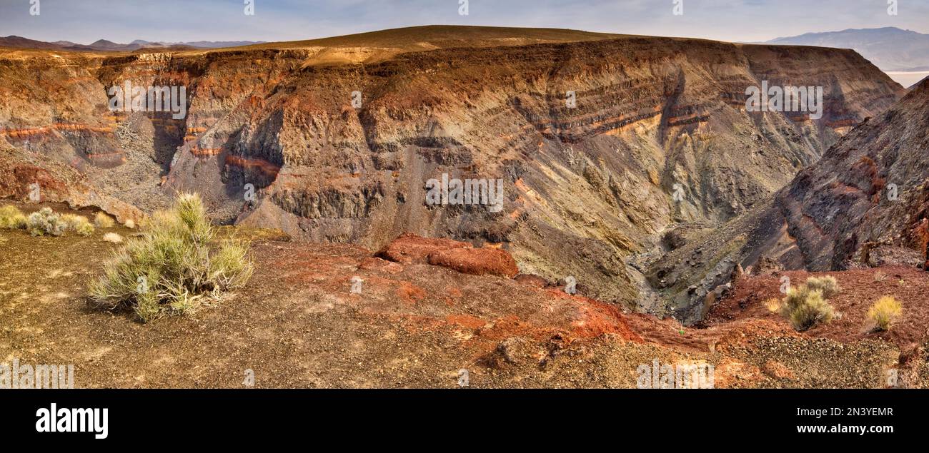 Panoramic view of Rainbow Canyon over Panamint Valley near Father ...