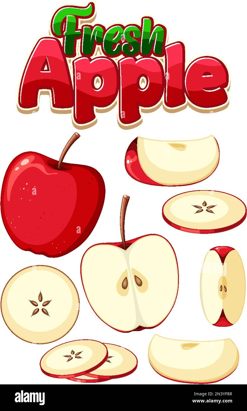 Set of apple fruit cartoon illustration Stock Vector Image & Art - Alamy