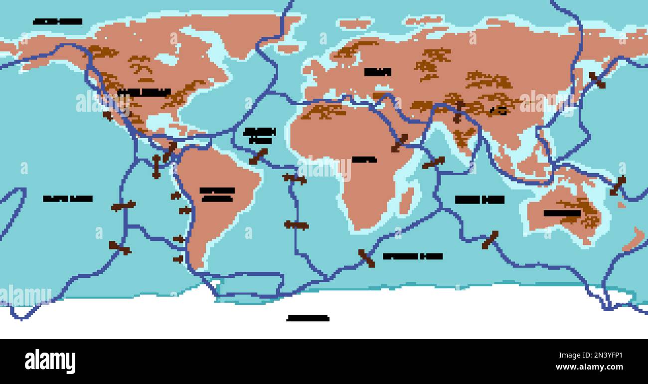 World map with continent names illustration Stock Vector Image & Art ...