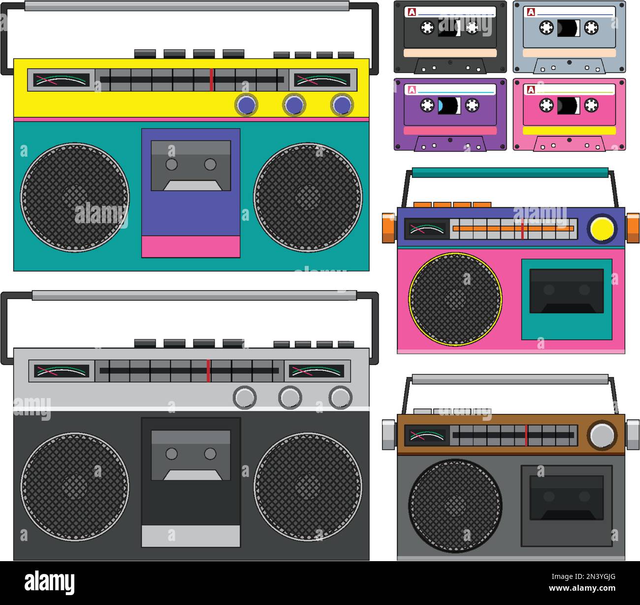 Retro objects and electronic devices illustration Stock Vector Image ...