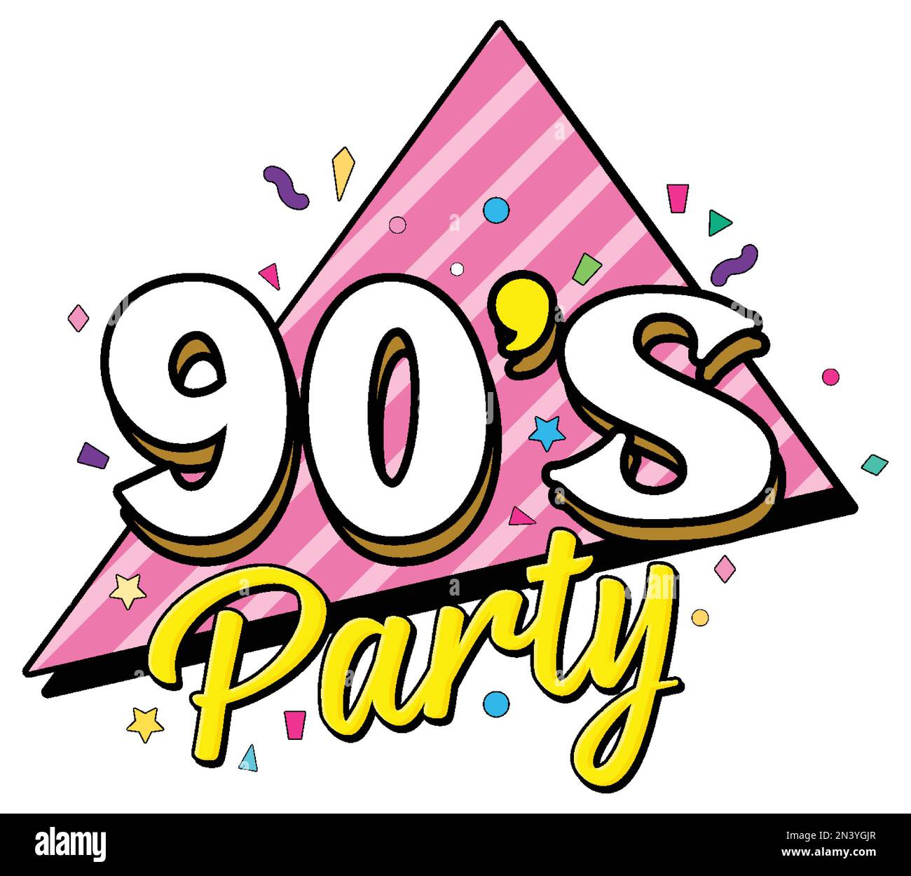 90s party banner template illustration Stock Vector Image & Art - Alamy