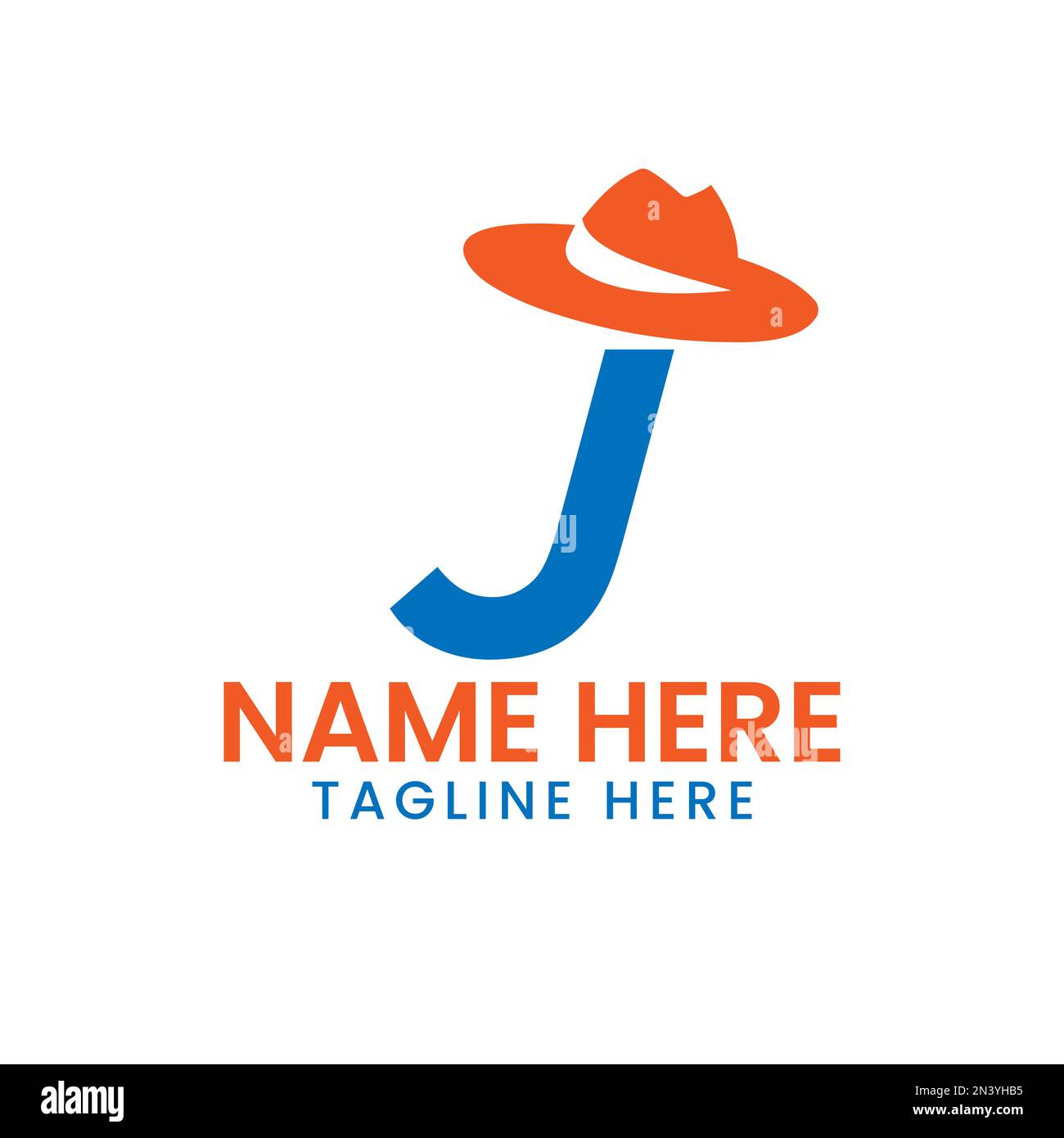 Letter J Gentlemen Hat Logo Design Concept With Cowboy Hat Icon ...