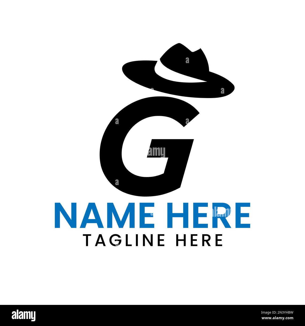 Letter G Gentlemen Hat Logo Design Concept With Cowboy Hat Icon ...