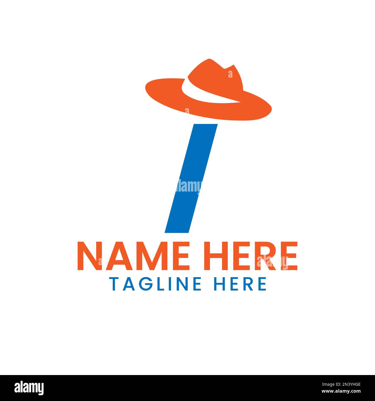 Letter I Gentlemen Hat Logo Design Concept With Cowboy Hat Icon ...