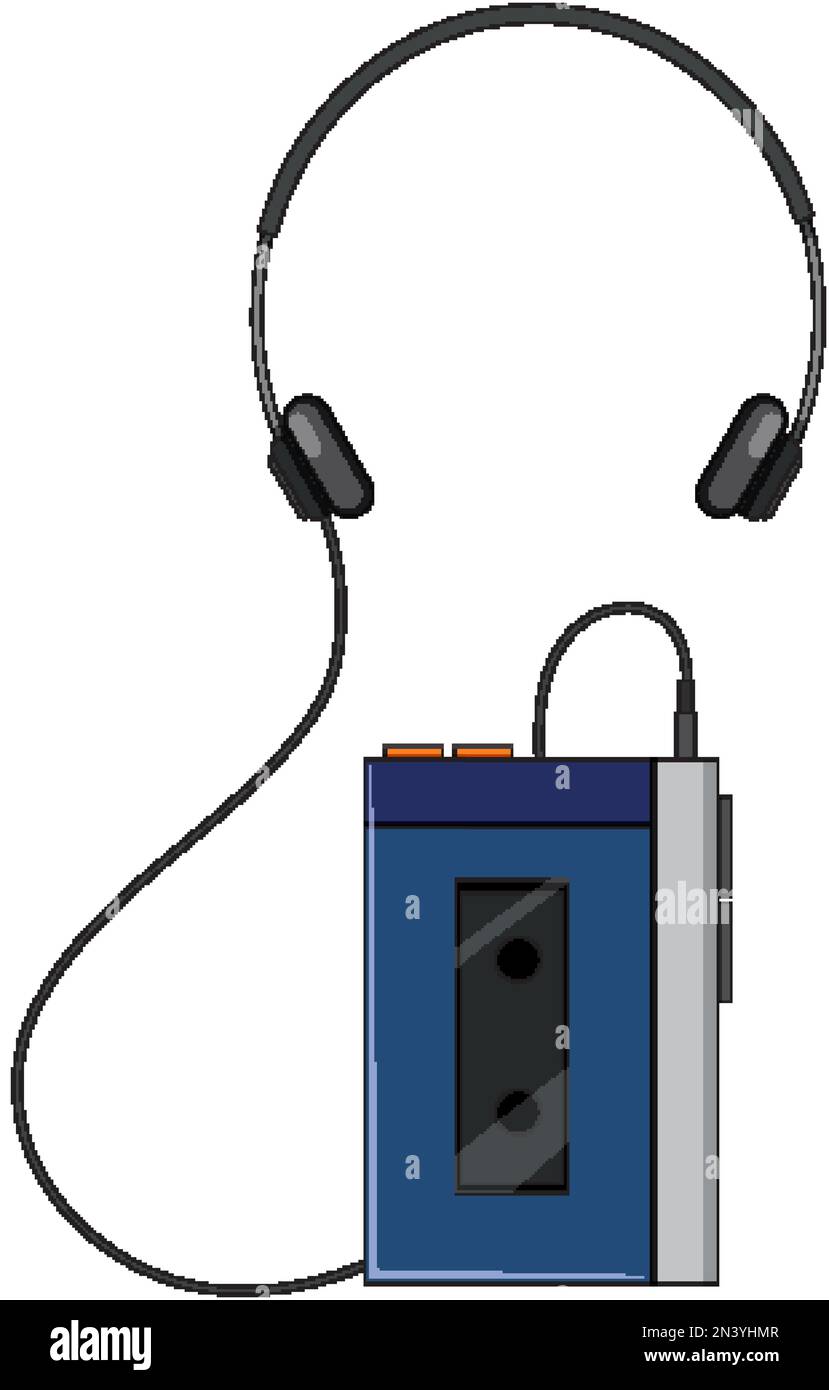 Personal stereo cassette player isolated illustration Stock Vector ...