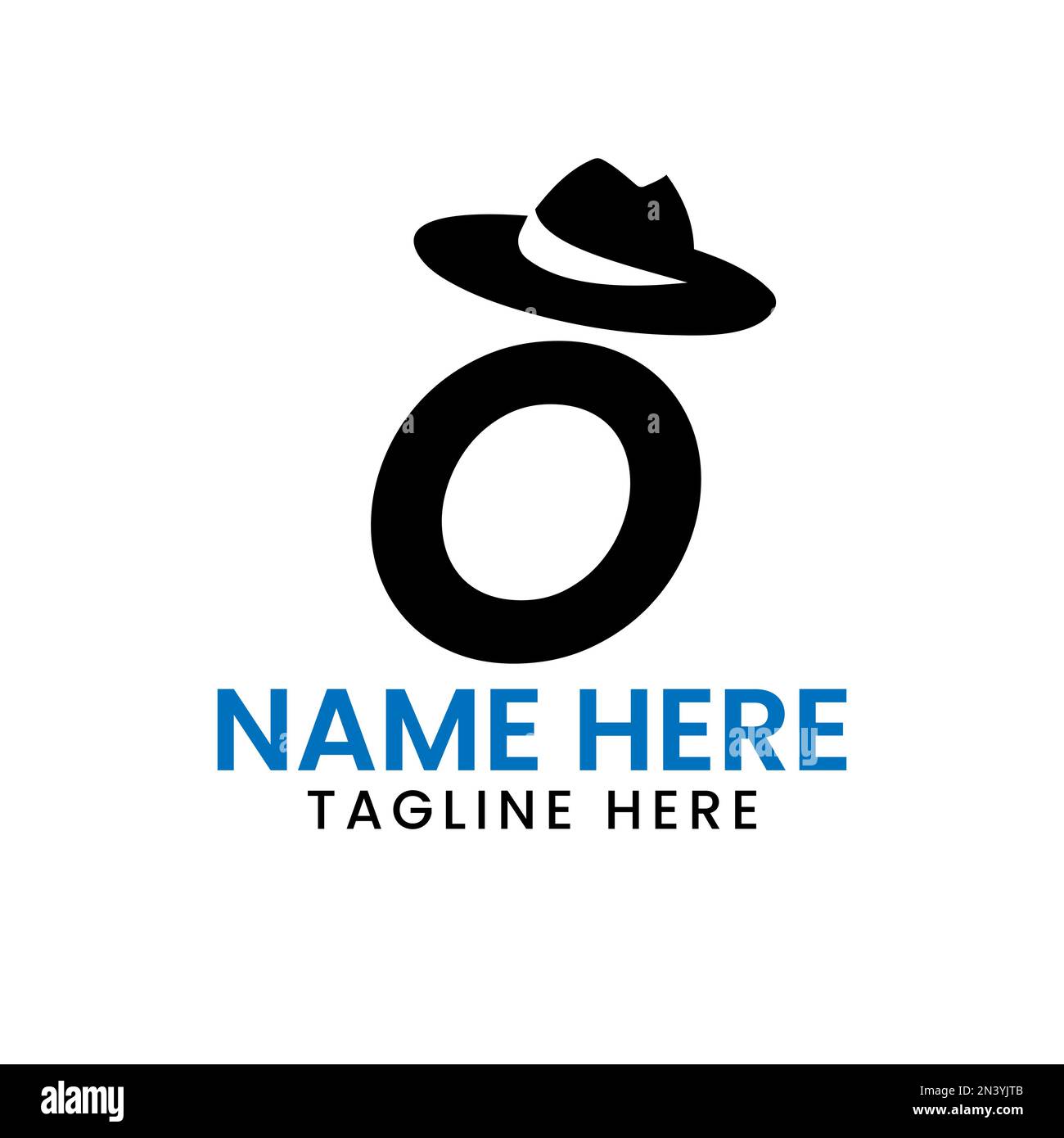 Letter O Gentlemen Hat Logo Design Concept With Cowboy Hat Icon ...