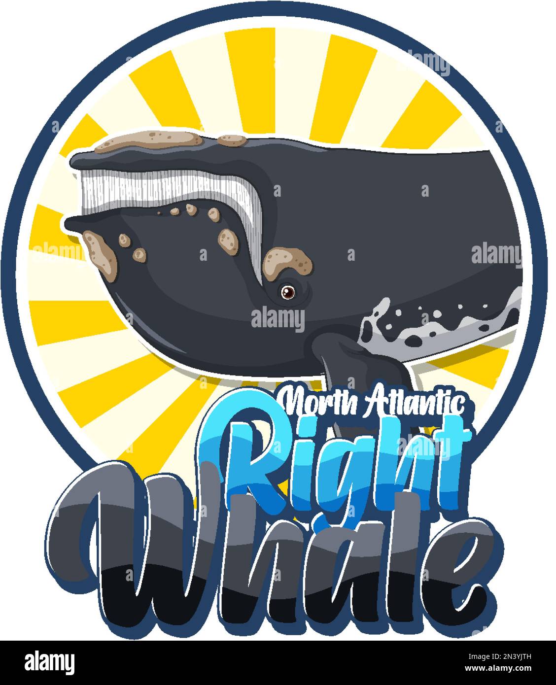 Right whale logo with carton character illustration Stock Vector Image ...