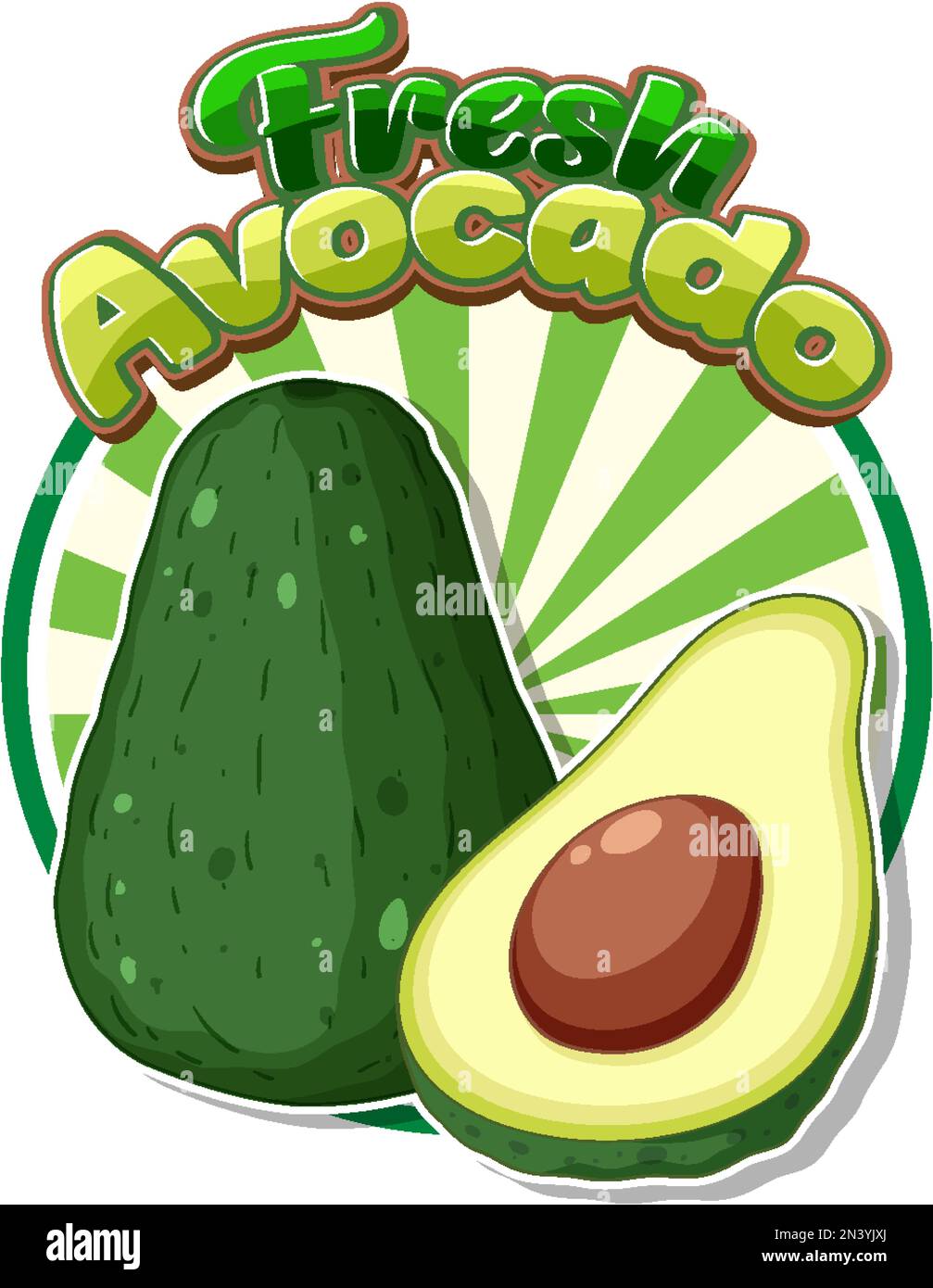 Avocado fruit cartoon isolated illustration Stock Vector Image & Art ...
