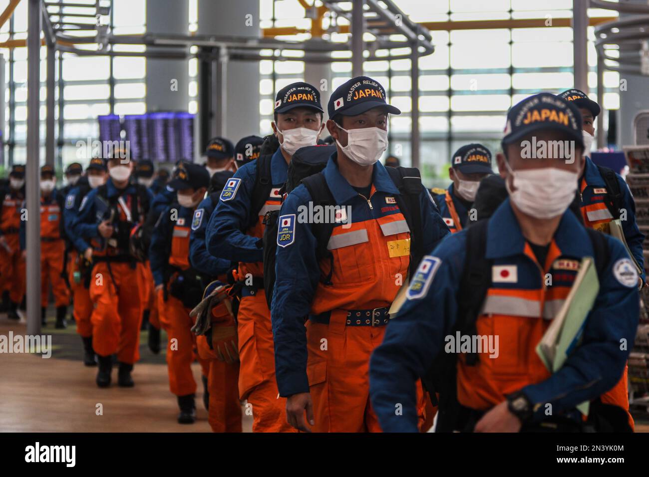 Istanbul, Istanbul, Turkey. 8th Feb, 2023. Members of a Japanese rescue ...