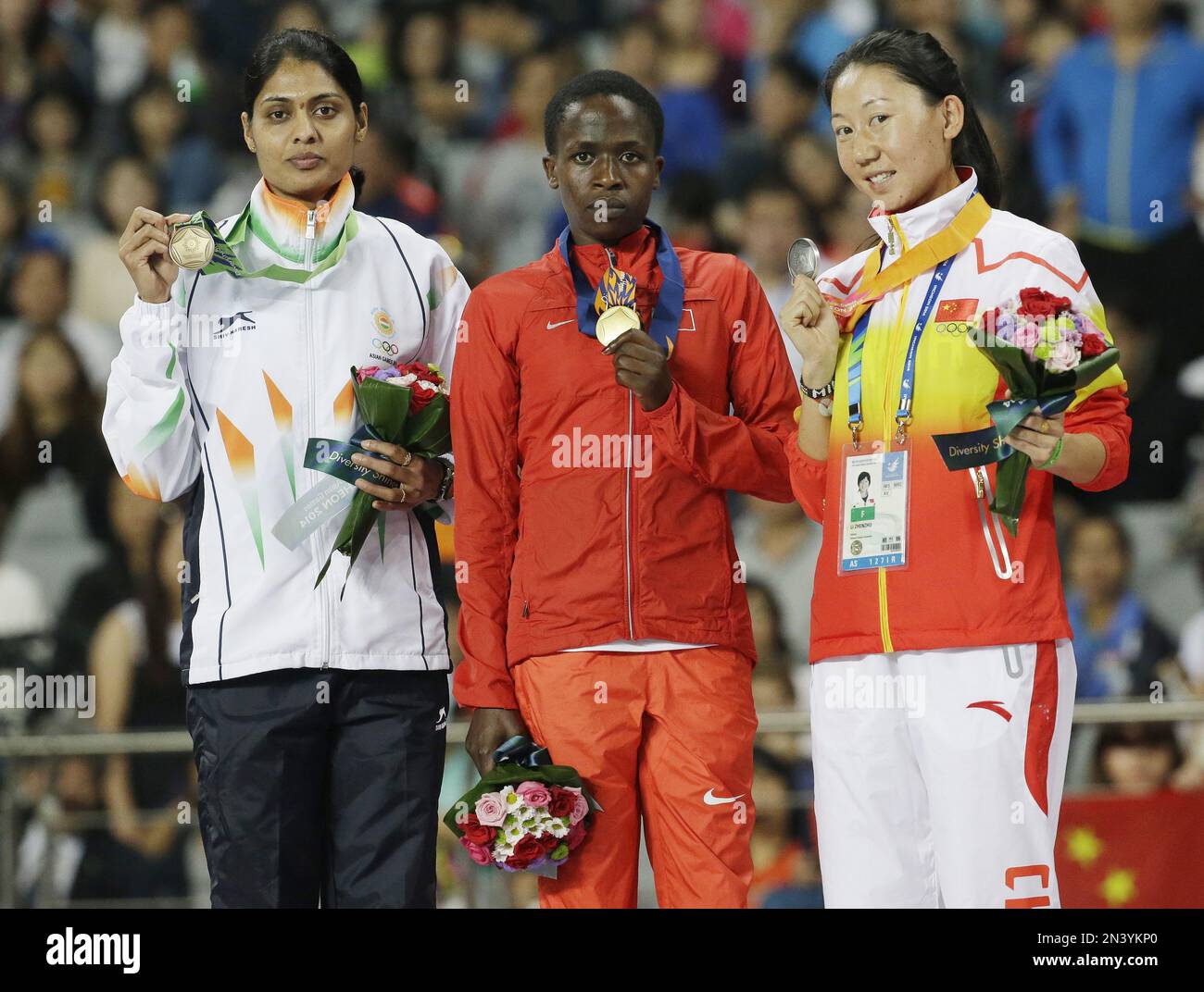 Women's 3000 meters steeplechase gold medalist from Sept. 27, 2014 ...