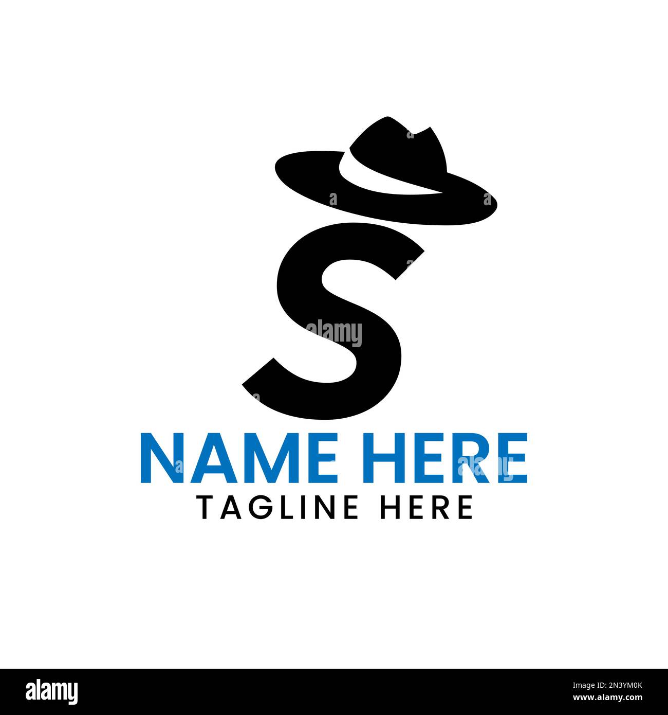 Letter S Gentlemen Hat Logo Design Concept With Cowboy Hat Icon ...