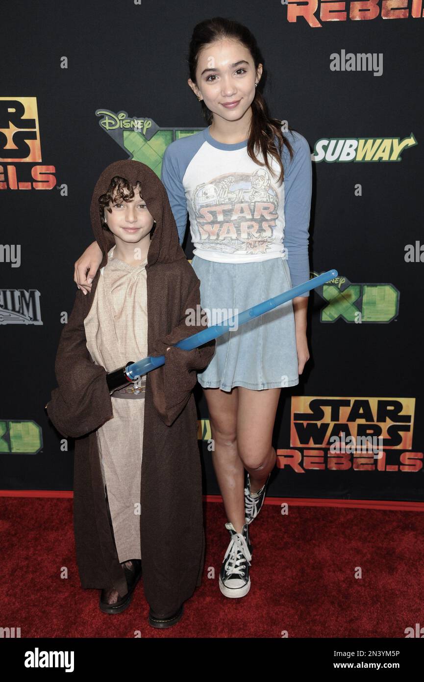 August Maturo, left, and Rowan Blanchard arrive at the LA Special ...
