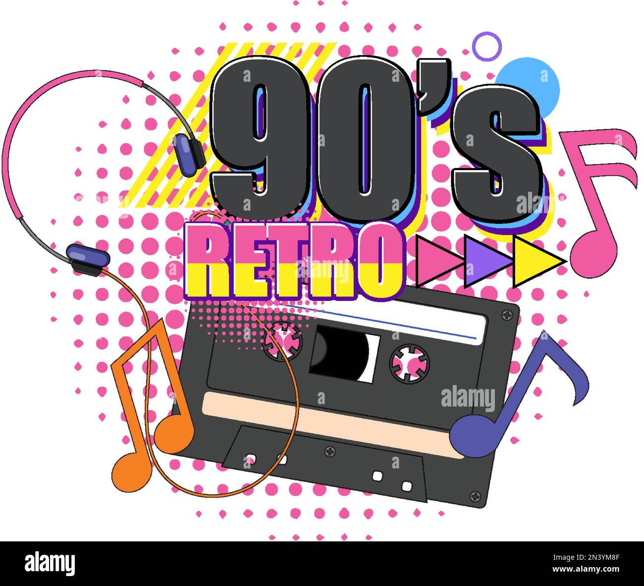 Music party funky retro image Stock Vector Images - Alamy