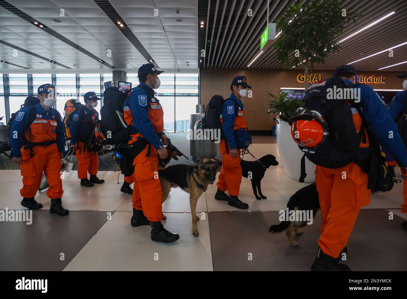 Istanbul, Istanbul, Turkey. 8th Feb, 2023. Members of a Japanese rescue ...