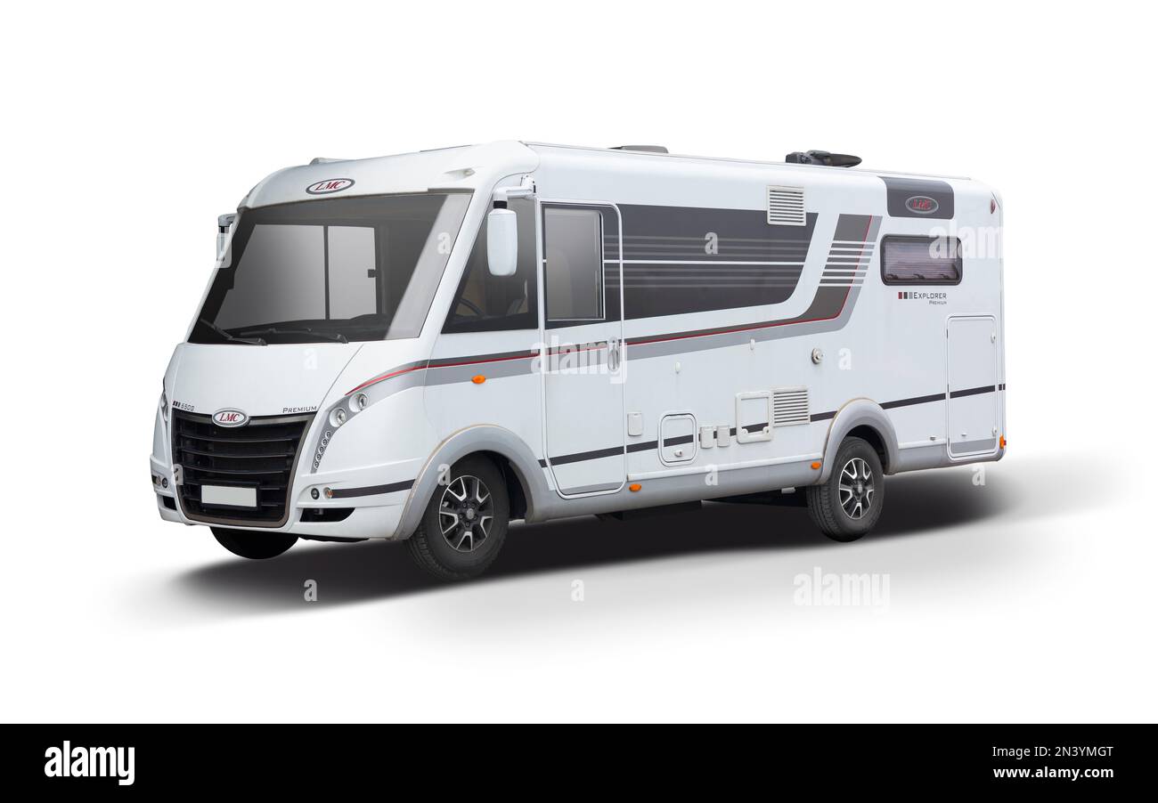 LMC Explorer Premium motorhome isolated on white background Stock Photo ...