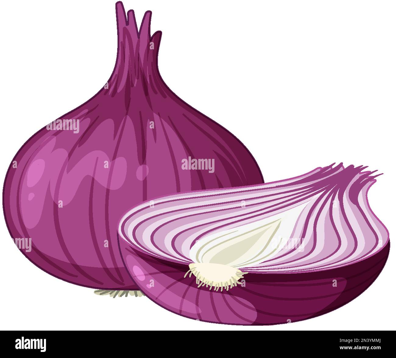 Cartoon red shallot isolated illustration Stock Vector Image & Art - Alamy