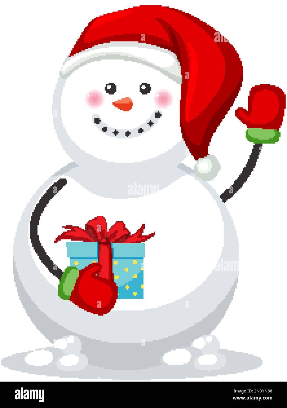 Cute snowman wearing red hat illustration Stock Vector Image & Art - Alamy