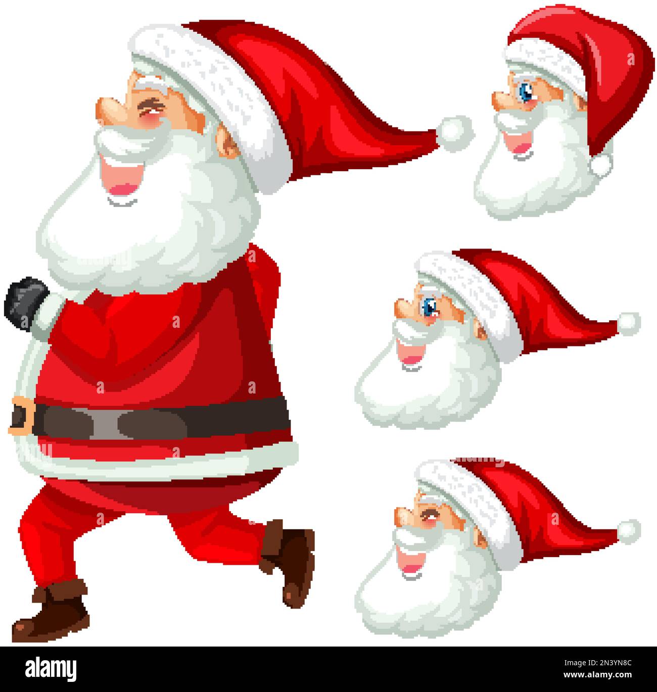 Santa Claus cartoon character set illustration Stock Vector Image & Art ...