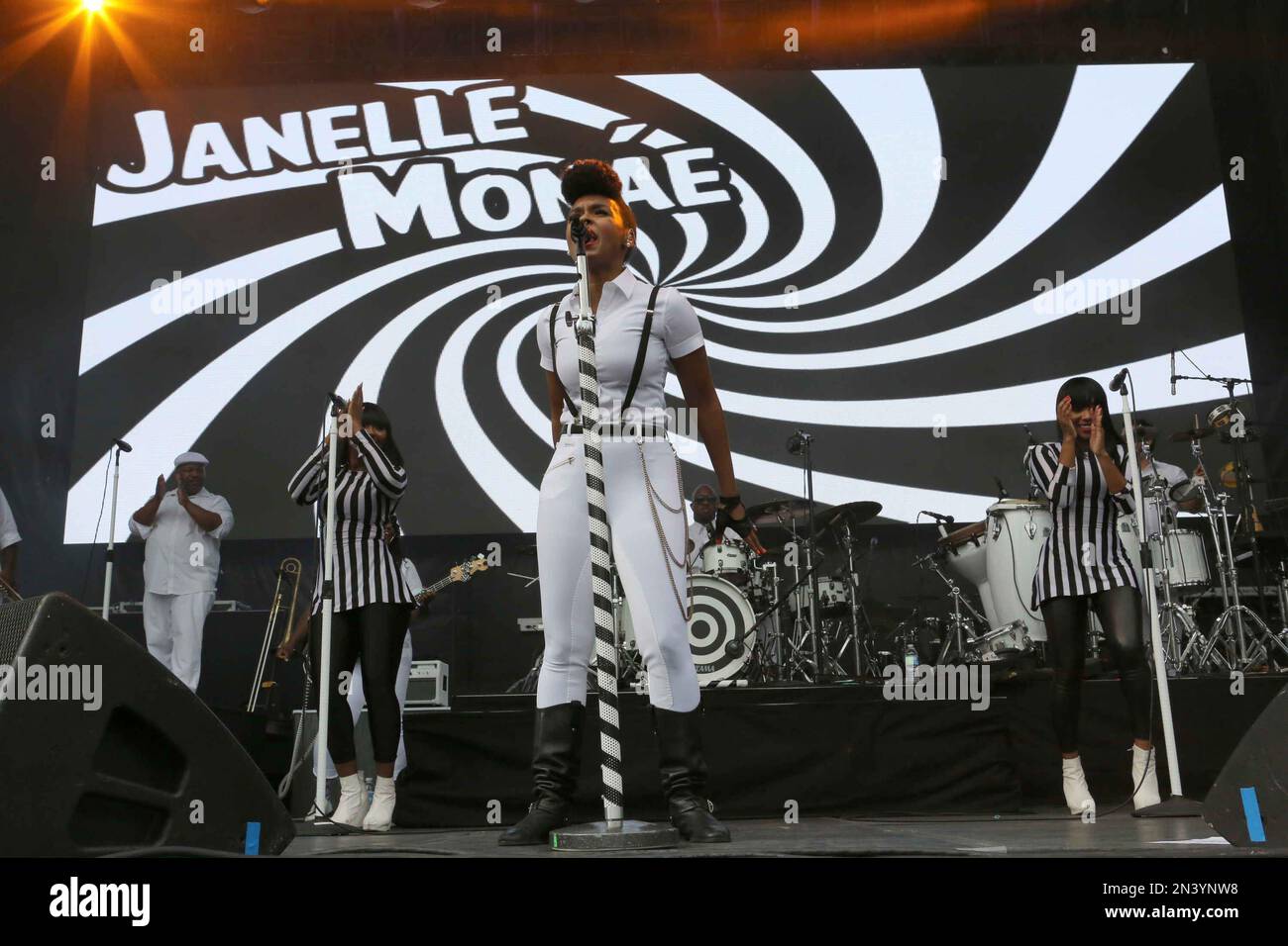 Janelle Monáe Robinson as Janelle Monáe performs during the Outkast # ...