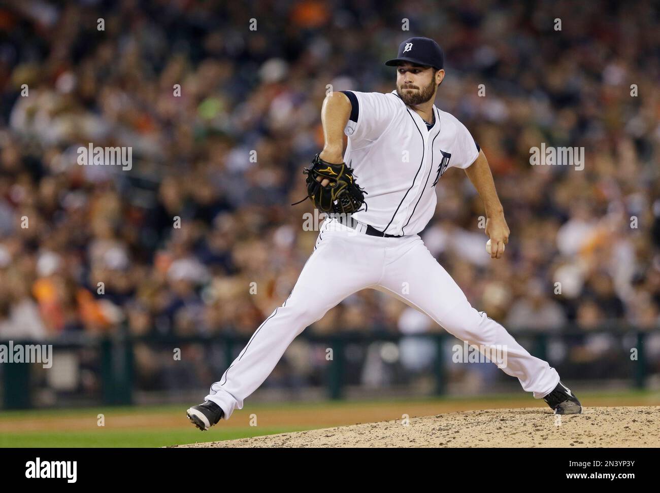 Detroit Tigers relief pitcher Robbie Ray throws during the eighth ...
