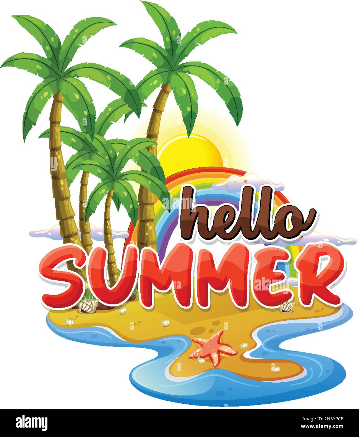Hello summer logo template illustration Stock Vector Image & Art - Alamy