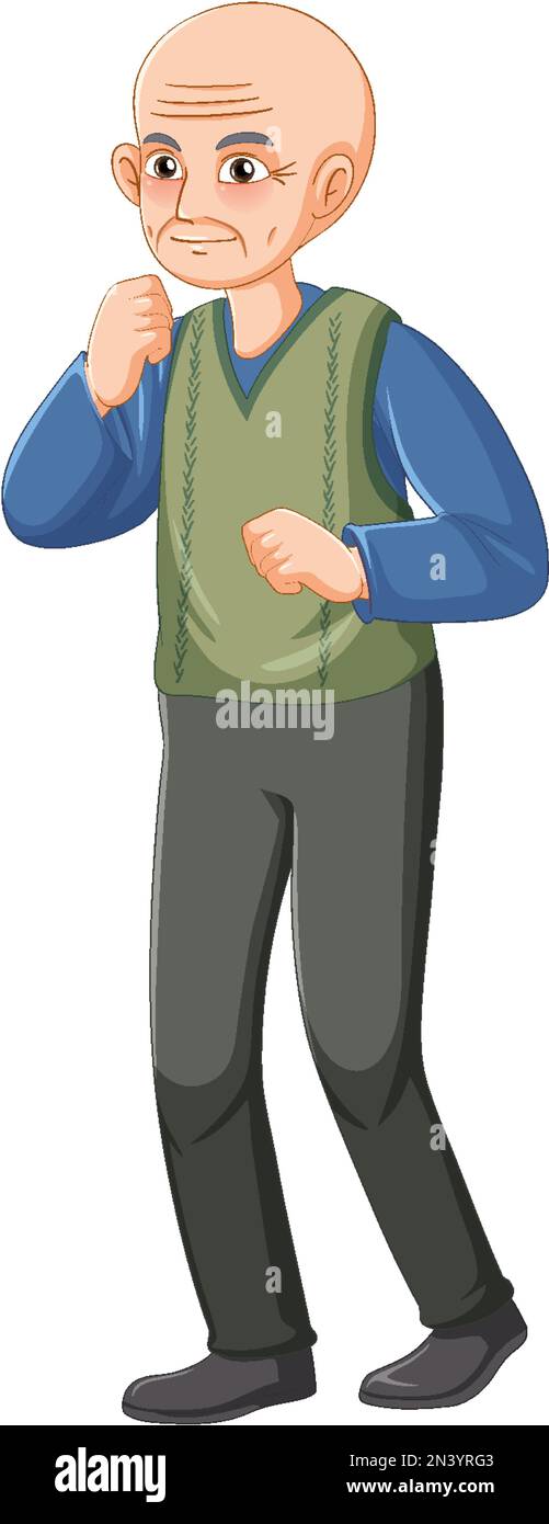 Old man without hair illustration Stock Vector Image & Art - Alamy