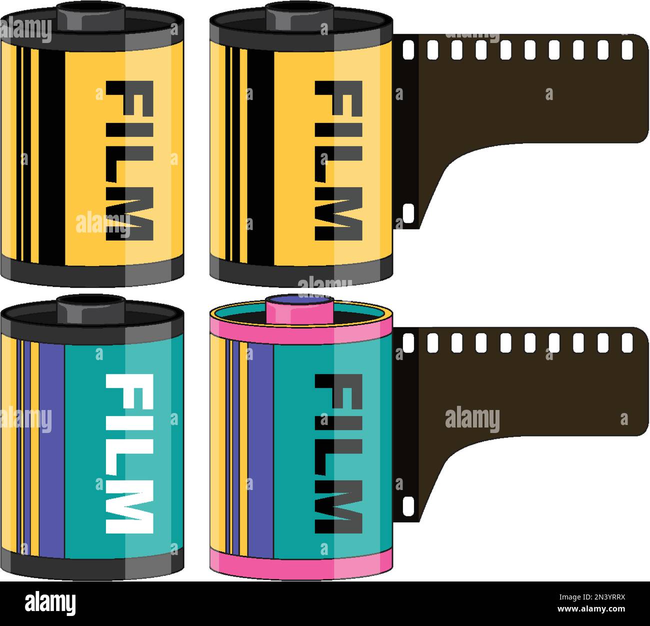 Different colorful film rolls illustration Stock Vector Image & Art - Alamy