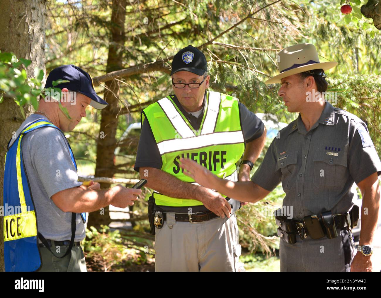 Lancaster Police Chief Gerald Gill, left, Erie County Sheriffs' Capt ...