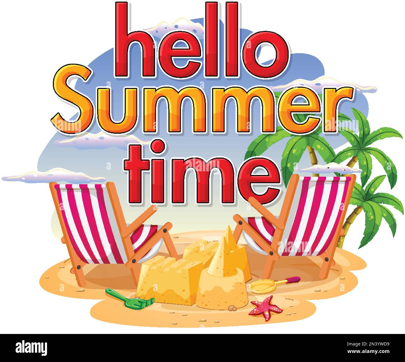 Hello summer time logo template illustration Stock Vector Image & Art ...