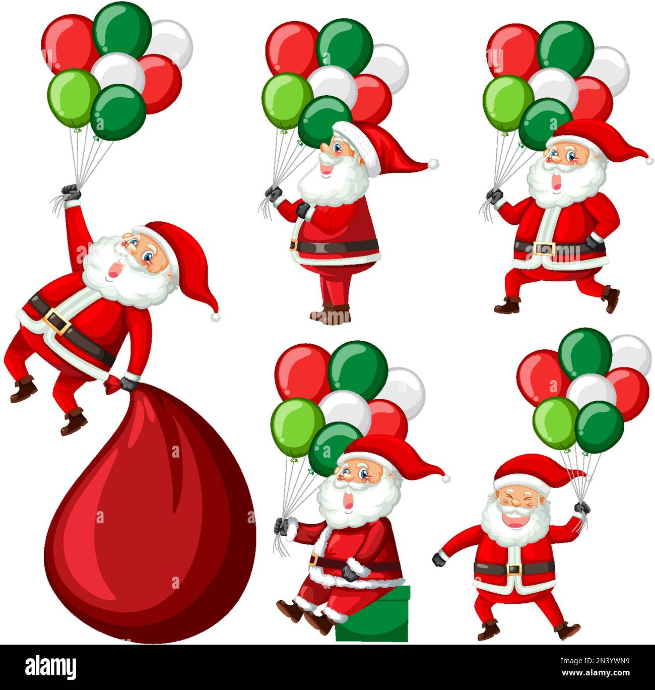 Christmas Santa Claus cartoon character set illustration Stock Vector Image & Art - Alamy