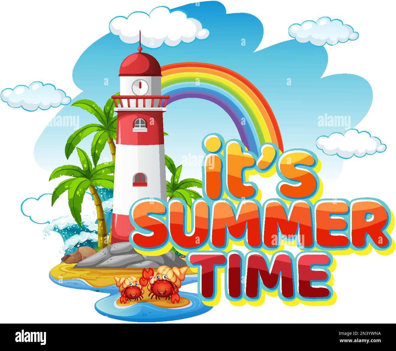 Its summer time text banner template illustration Stock Vector Image ...