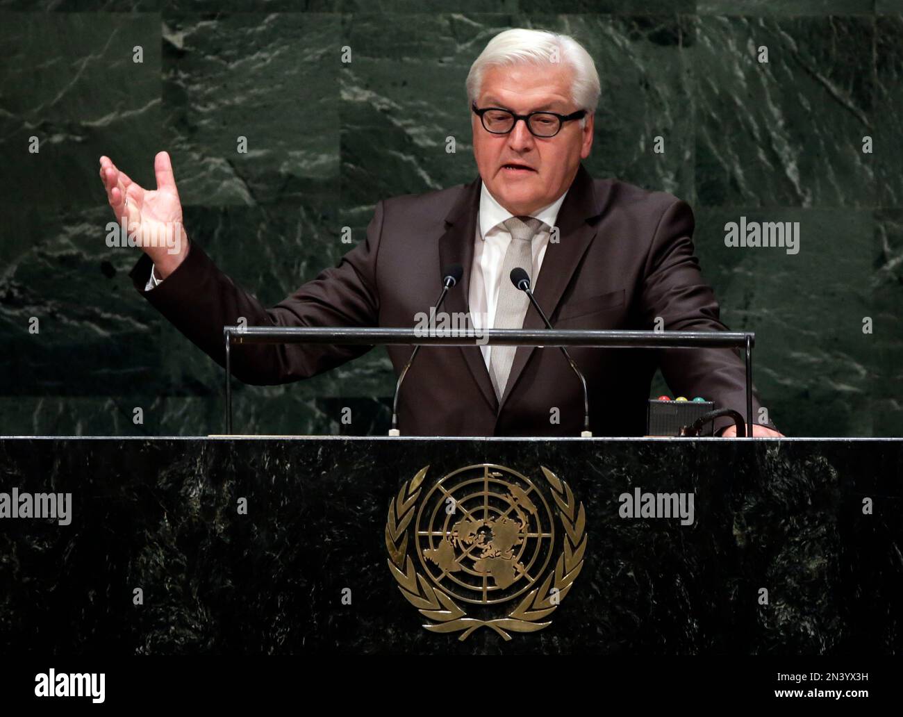 Foreign Minister Frank-Walter Steinmeier, of Germany, addresses the ...