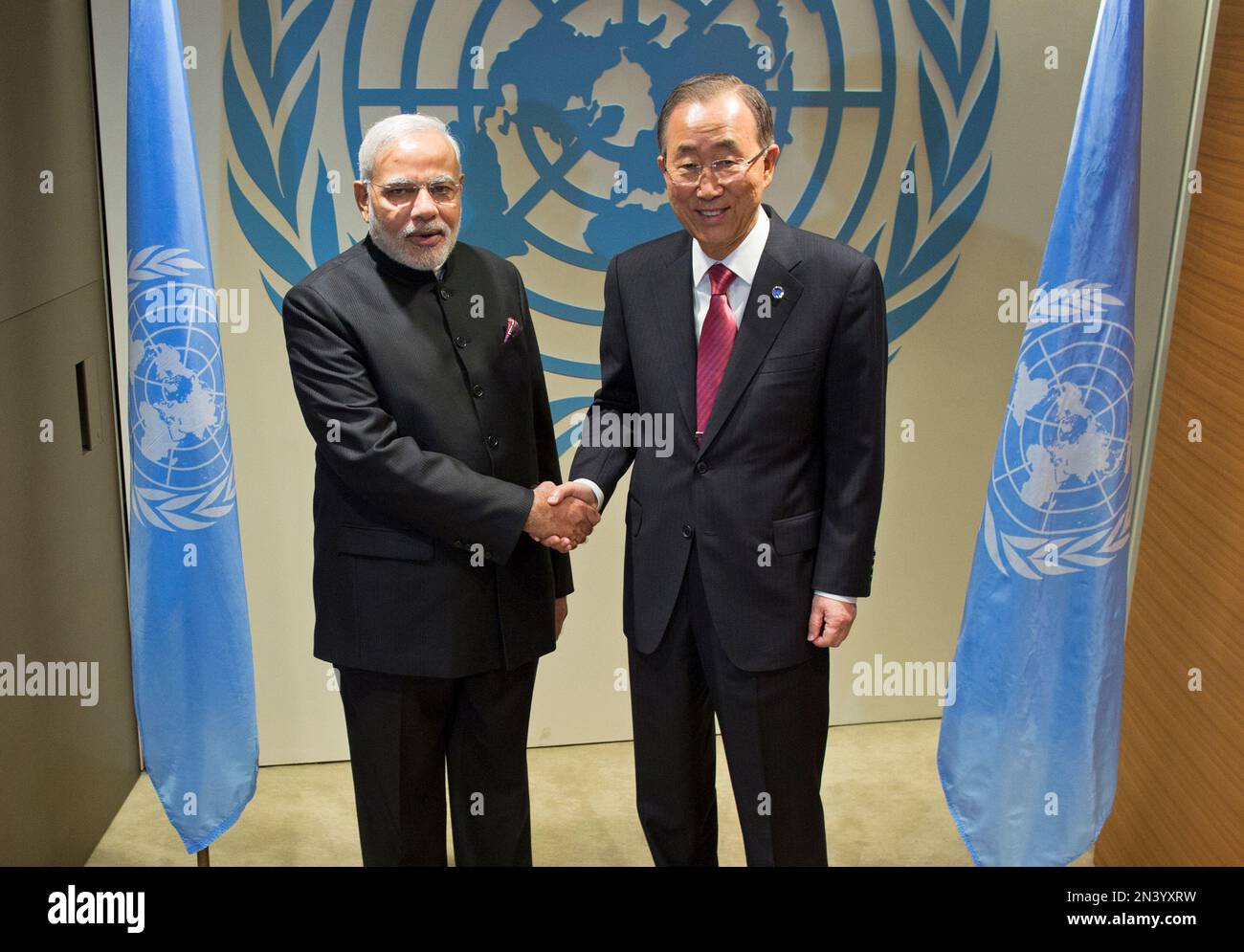 Indian Prime Minister Narendra Modi meets with Secretary-General Ban Ki ...