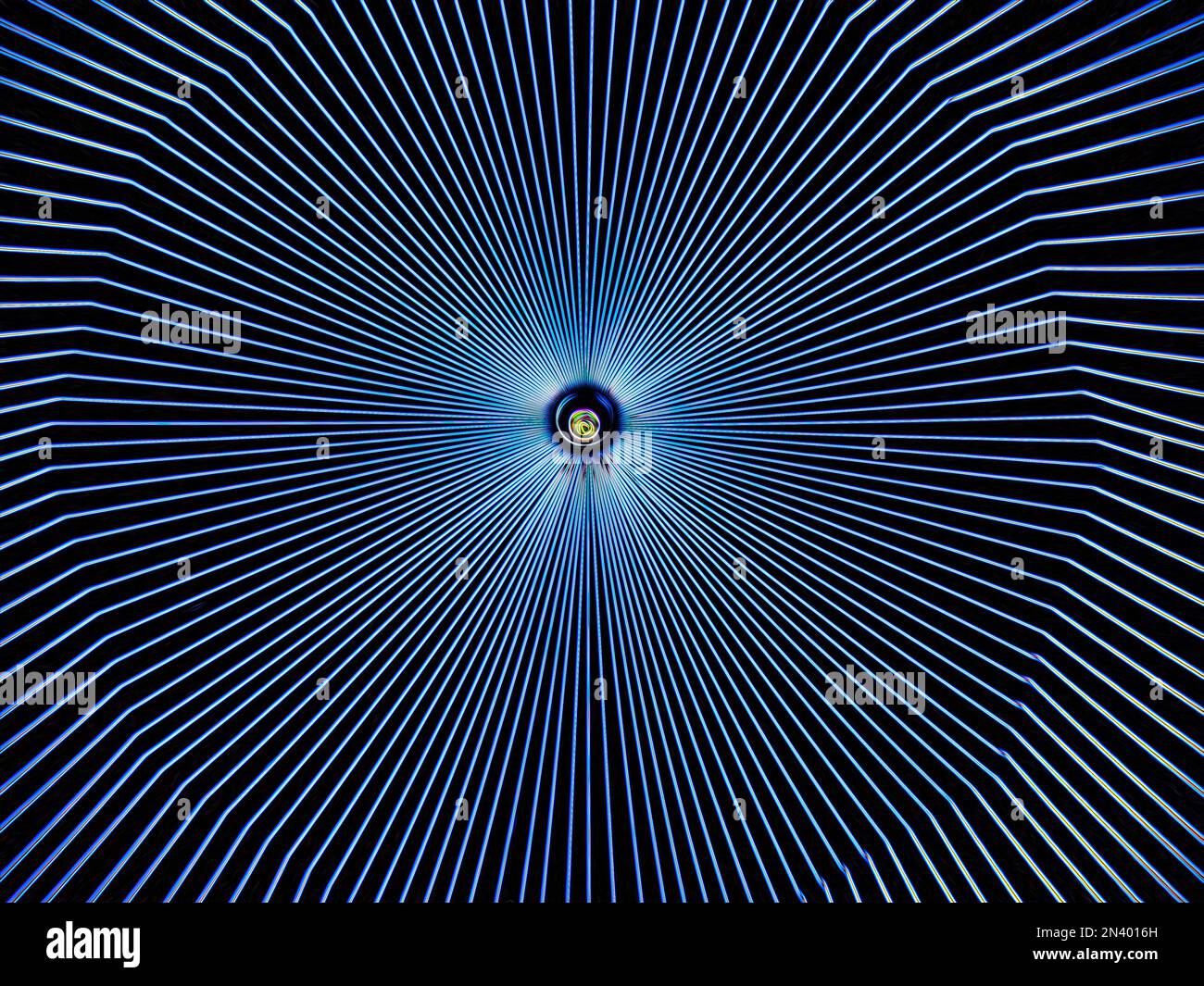 Light rays emerge from a central laser / light bulb Stock Photo - Alamy