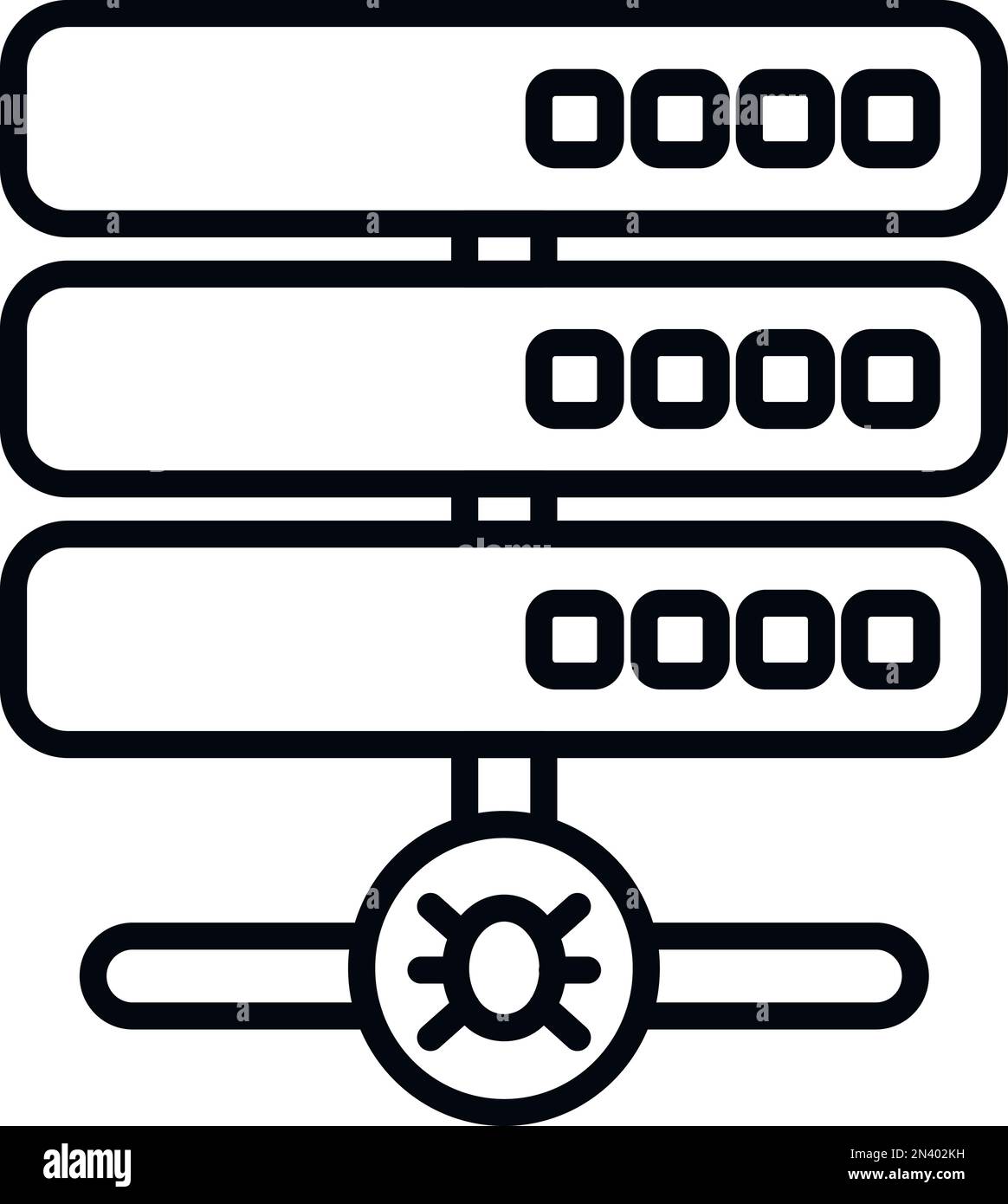 Server malware icon outline vector. Internet report. Threat data Stock ...