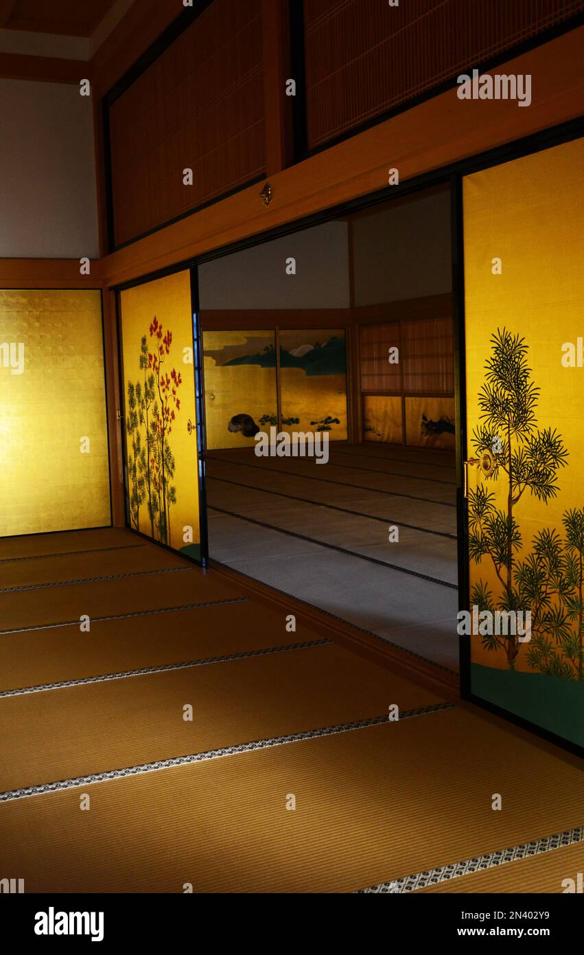 Interior rooms of the Honmaru palace in the Nagoya castle, Japan Stock ...
