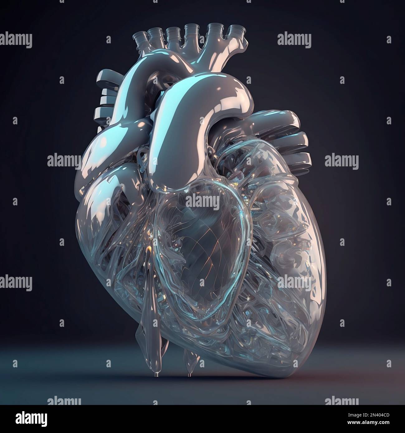 Digital illustration of an Ice Heart Stock Photo - Alamy
