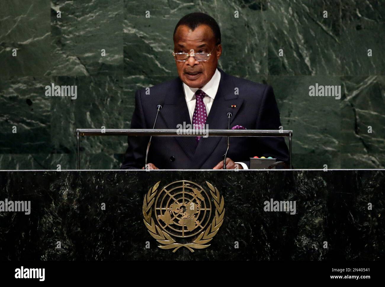 President Denis Sassou Nguesso, of Congo, addresses the 69th session of ...