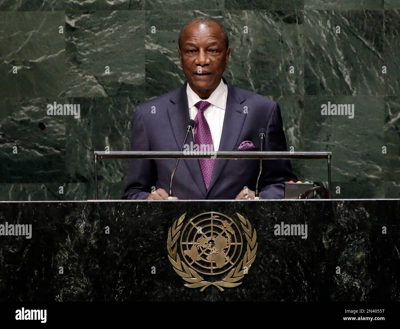 President Alpha Conde, of Guinea, addresses the 69th session of the ...