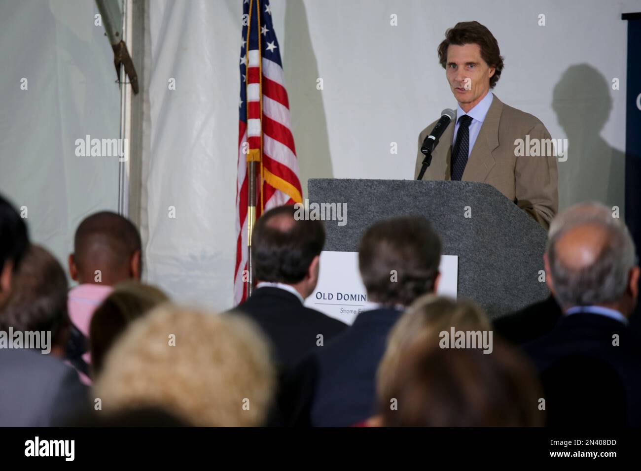 Mark Strome speaks during the Dedication ceremony of the Strome ...