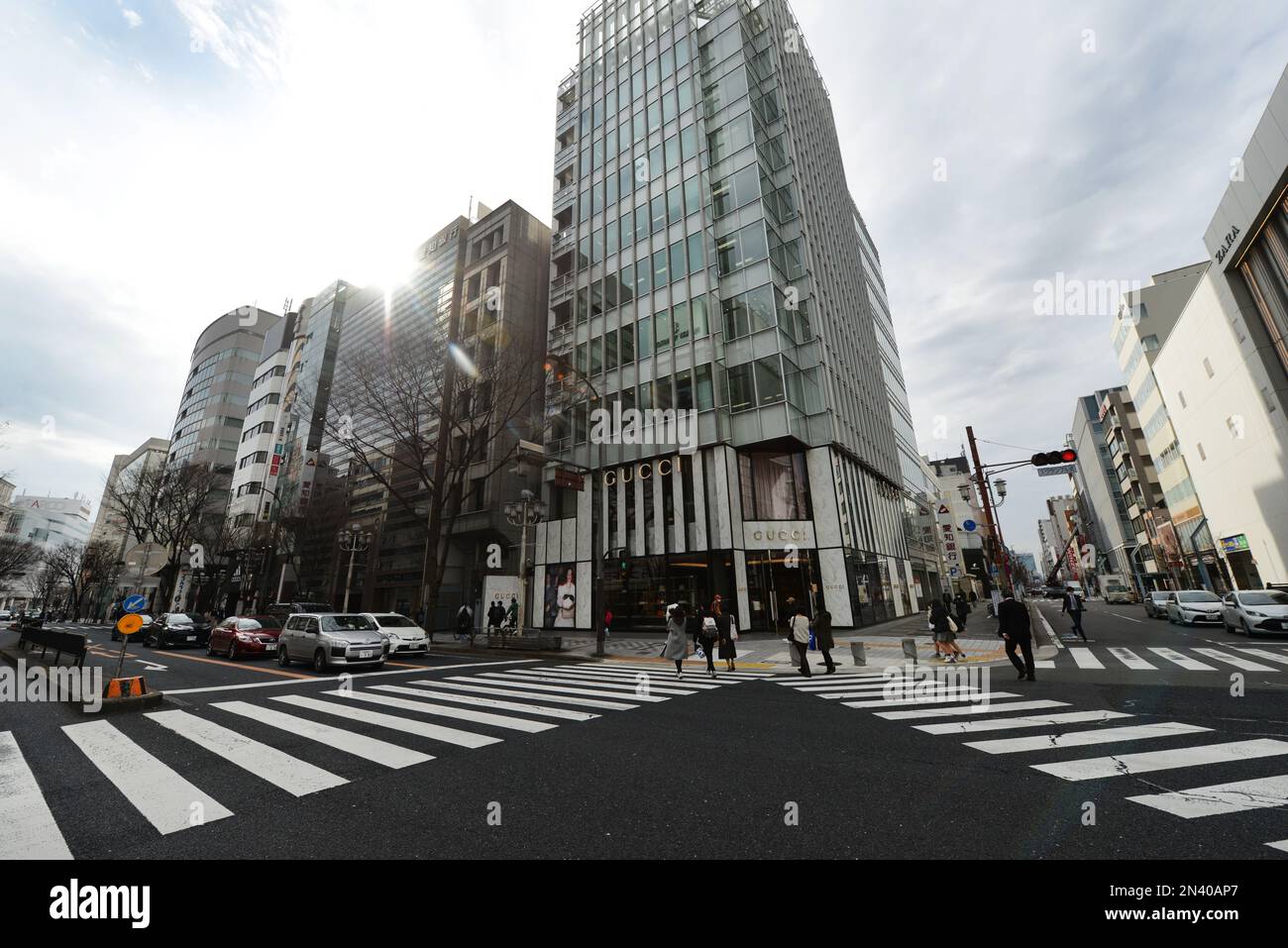 The commercial city center around Sakae, Naka ward, Nagoya, Japan Stock ...