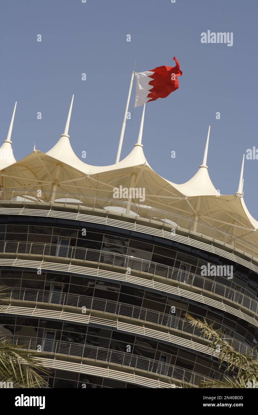 VIP Tower at the F1 circuit, Sakhir, Kingdom of Bahrain Stock Photo - Alamy