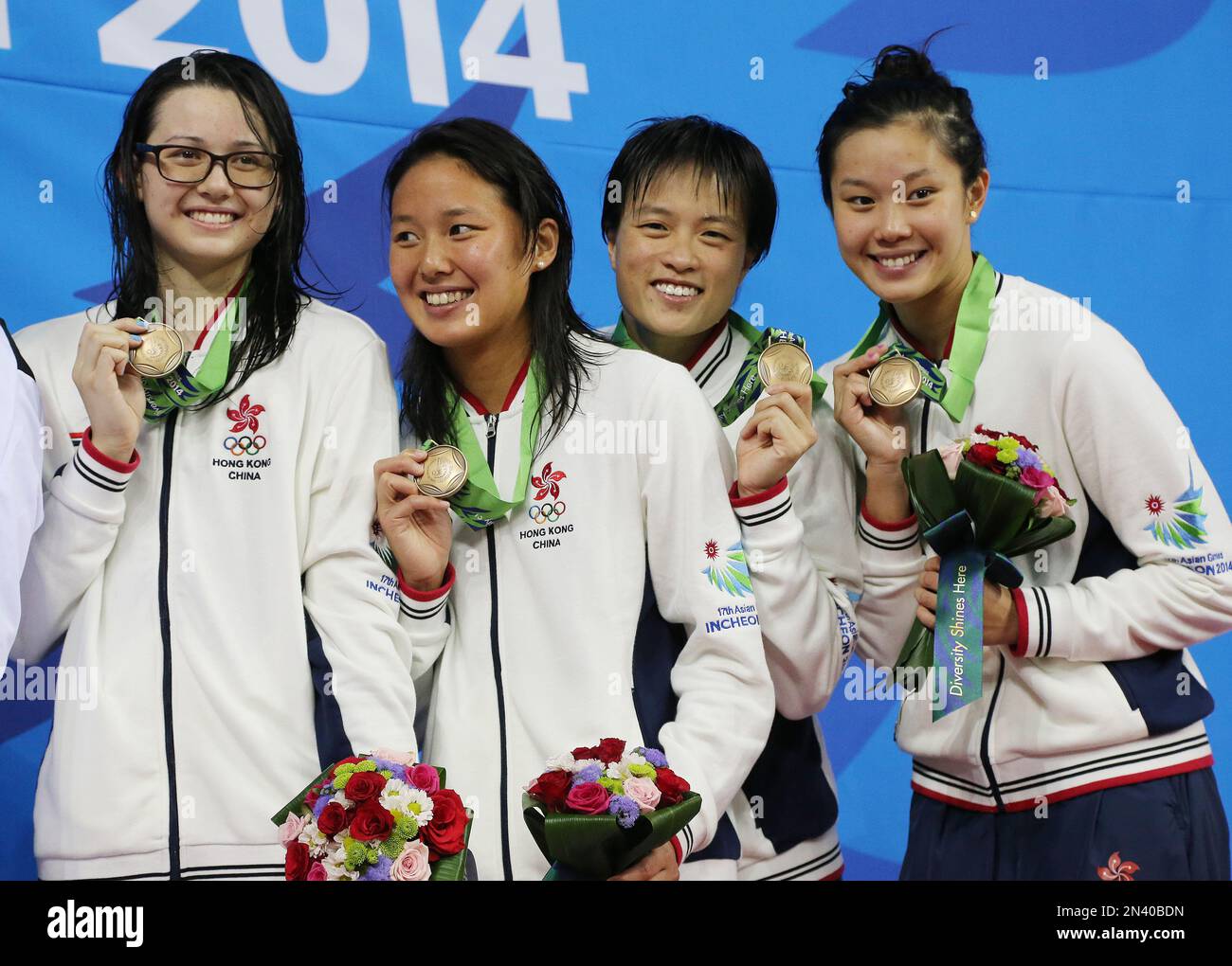 Hong Kong's women's 4 x 100-meter medley relay team, Stephanie Au ...