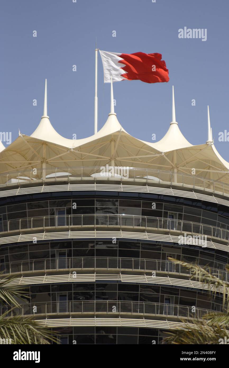 VIP Tower at the F1 circuit, Sakhir, Kingdom of Bahrain Stock Photo - Alamy