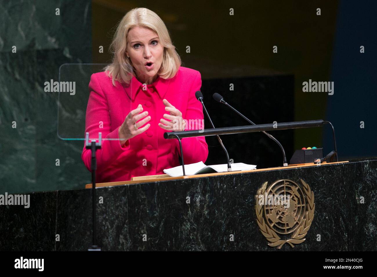 Denmark's Prime Minister Helle Thorning-Schmidt addresses the 69th ...