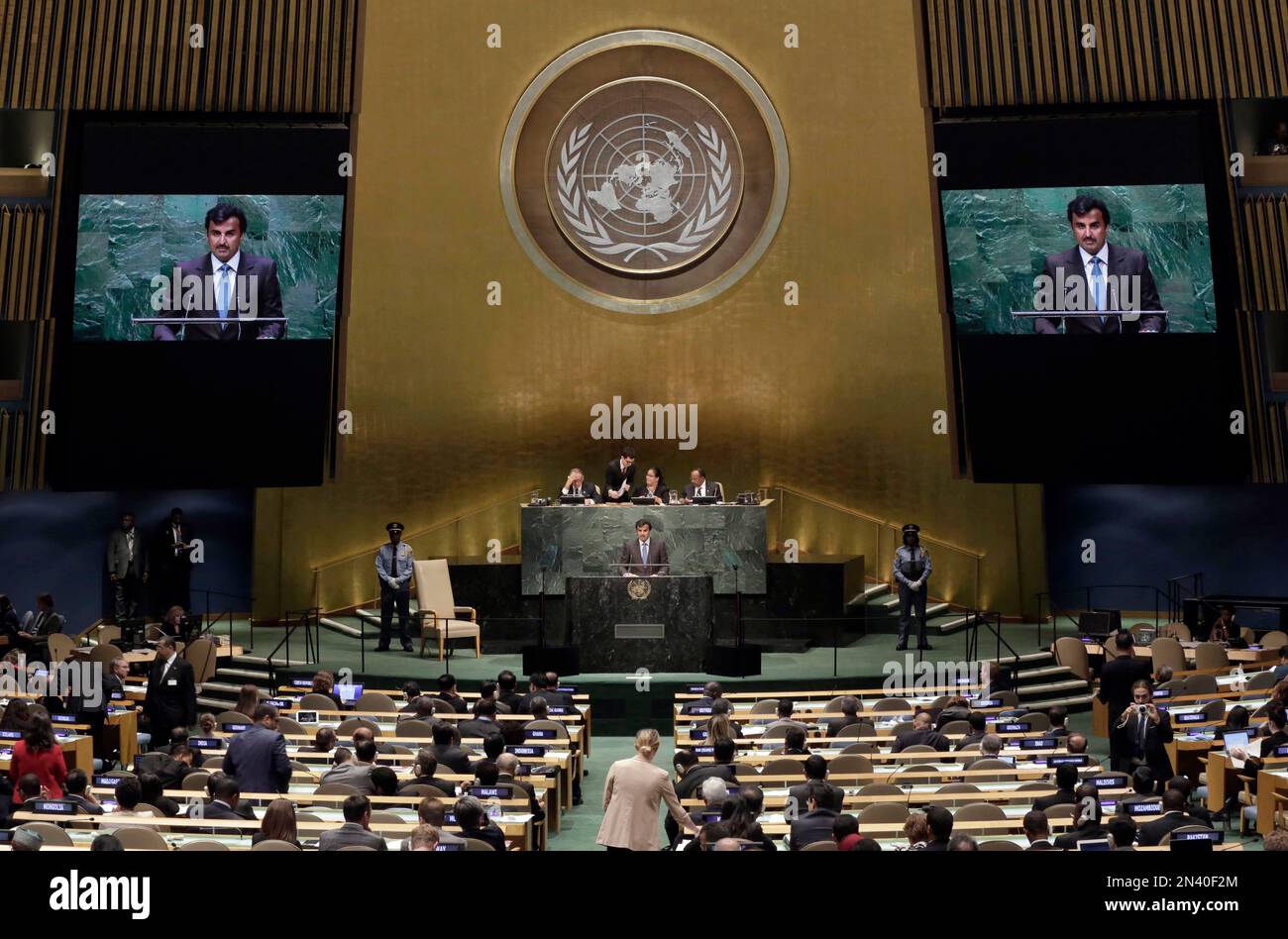 Sheikh Tamim bin Hamad Al-Thani, the Amir of Qatar, addresses the 69th ...