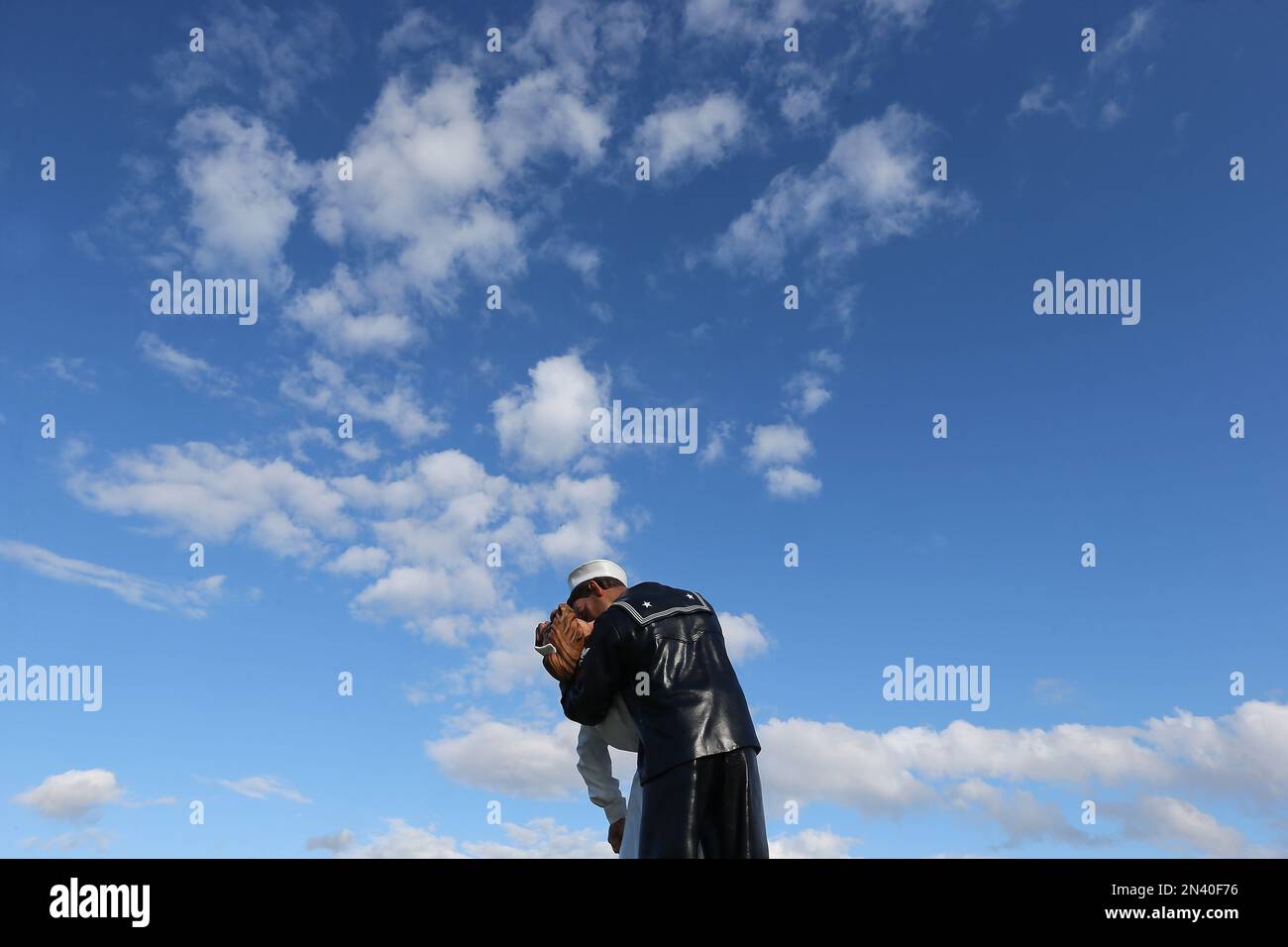 "Unconditional Surrender," an 8-meter (25-foot) cast-bronze sculpture ...