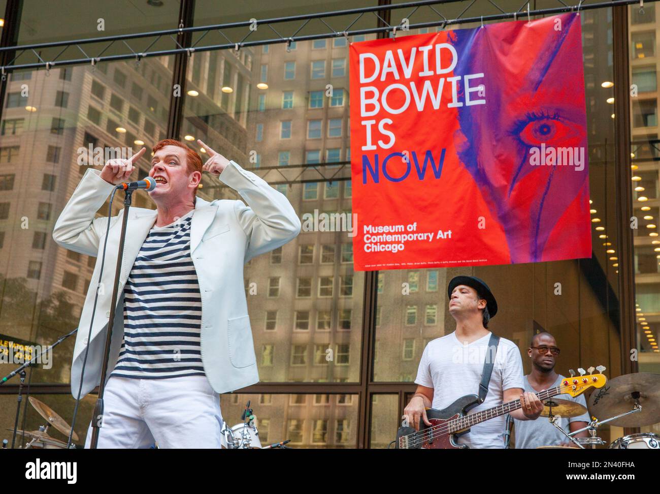 David Bowie cover band member Chris Connelly, Alan Berliant and Marcus ...