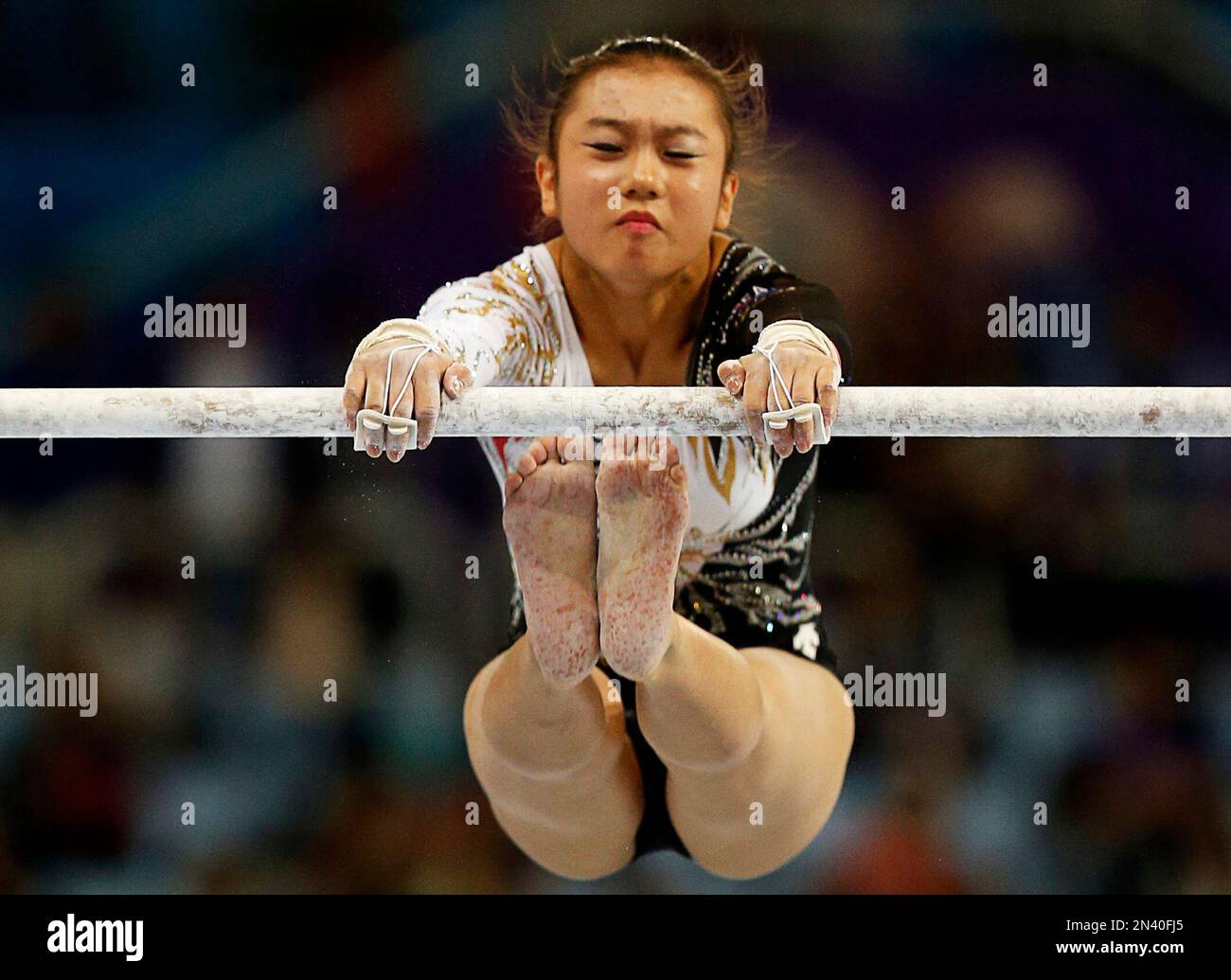 South Korea's Yun Na-rae performs during the gymnastics women's uneven ...